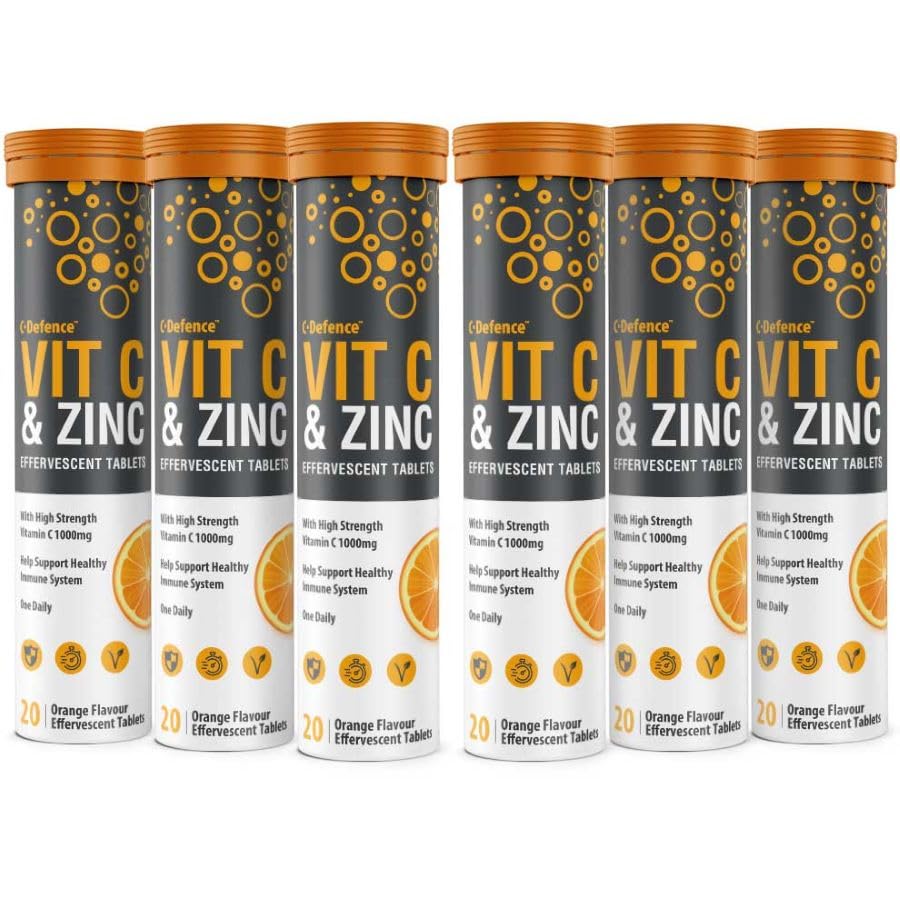 Vitamin C 1000mg & Zinc 15mg Orange Flavour Effervescent Tablets - High ...