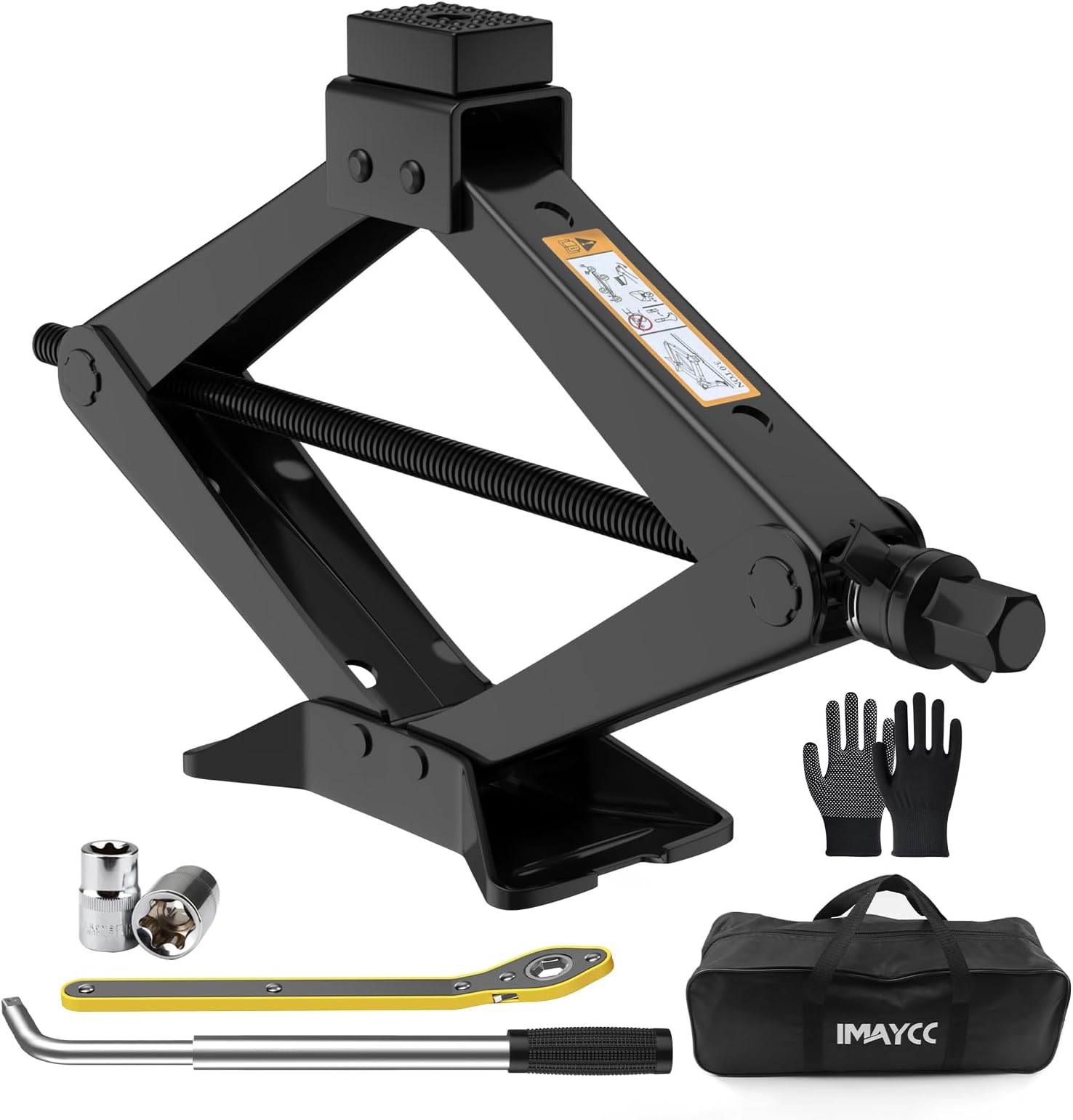 Amazon.com: New Version Car Jack Kit Scissor Jack for Car 3 Ton 6614 ...