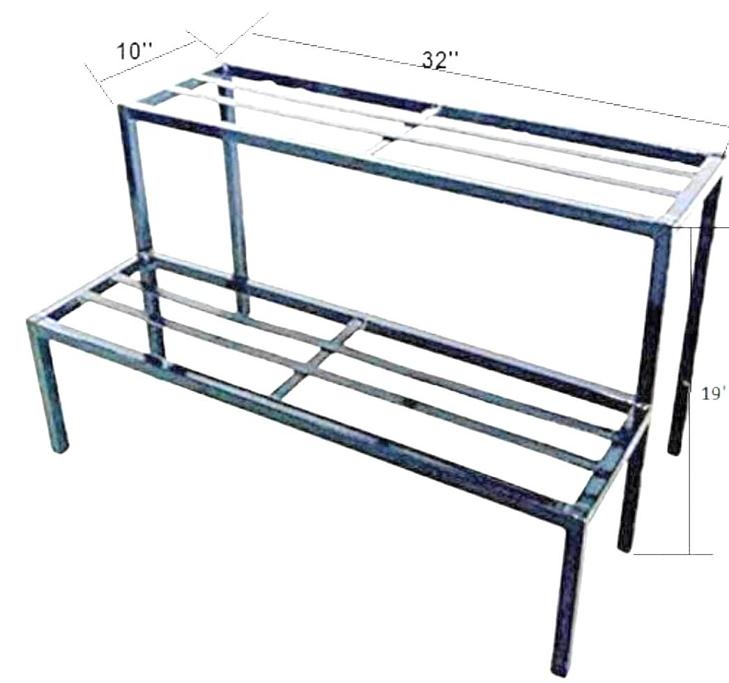 Trupot Two step plant Stand Heavy Duty in Black by A one Steels Metal ...