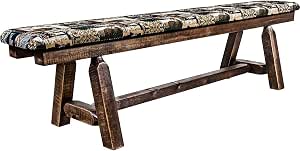 Amazon.com - Black Forest Decor Denver Plank Bench with Woodland Seat ...