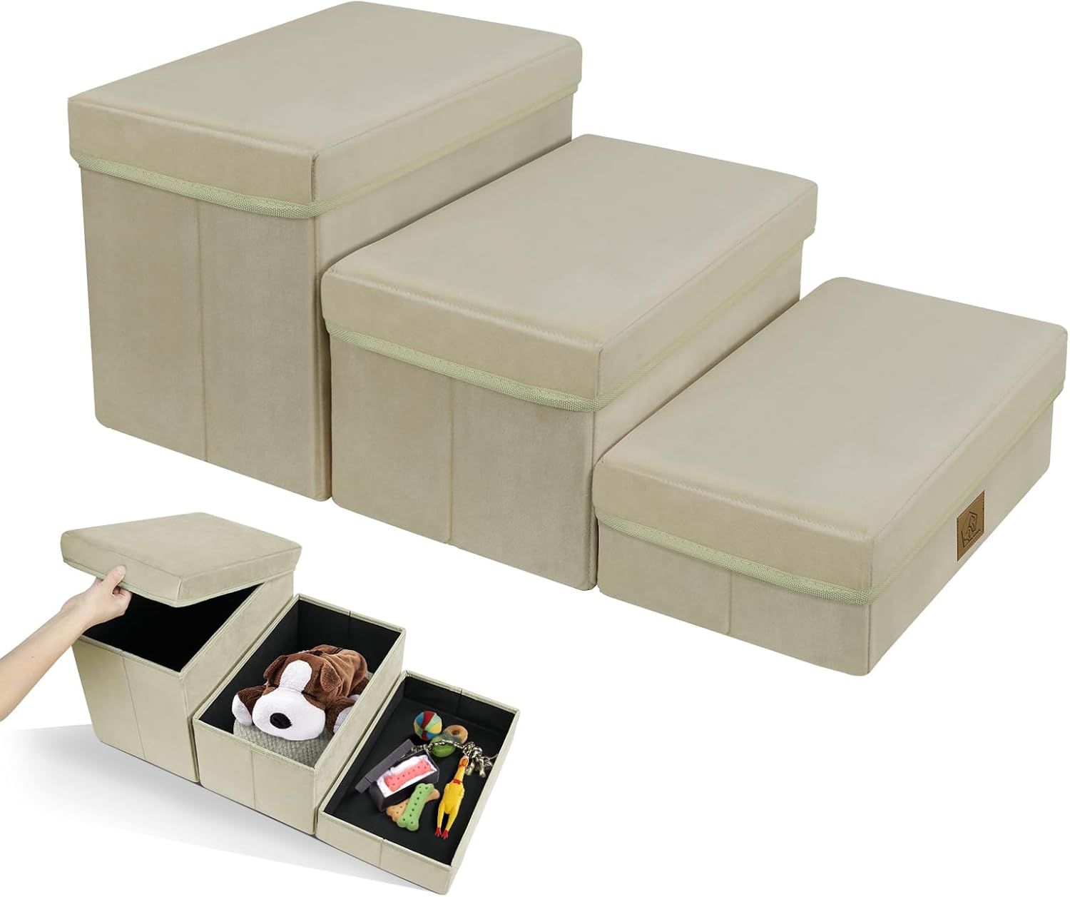 Amazon.com : Storage Dog Steps for Small Medium Dogs Cats, 12-Inch High ...