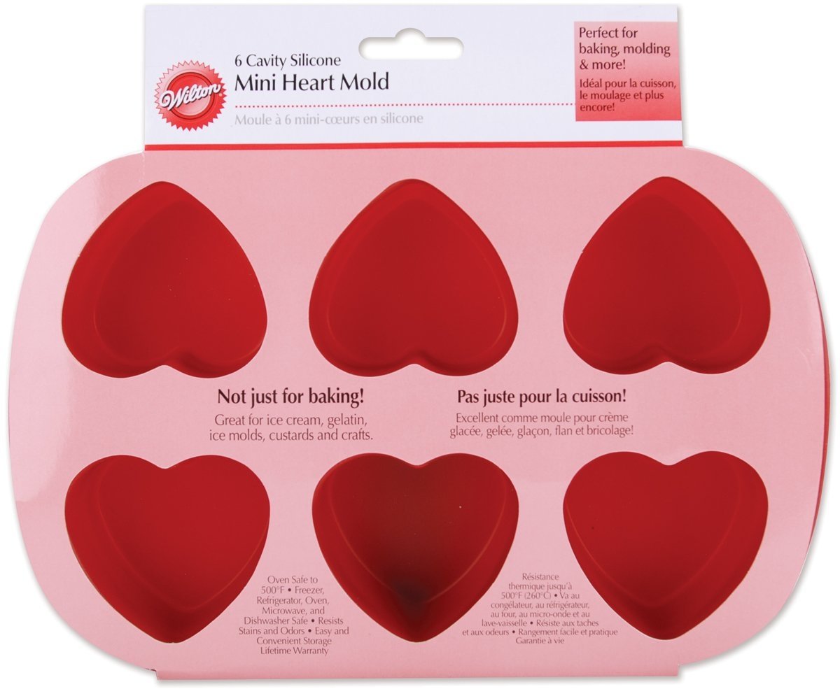 Amazon.com: Mini Silicone Mold-6 Cavity Heart 2.5x2.5x1.25 : Arts ...