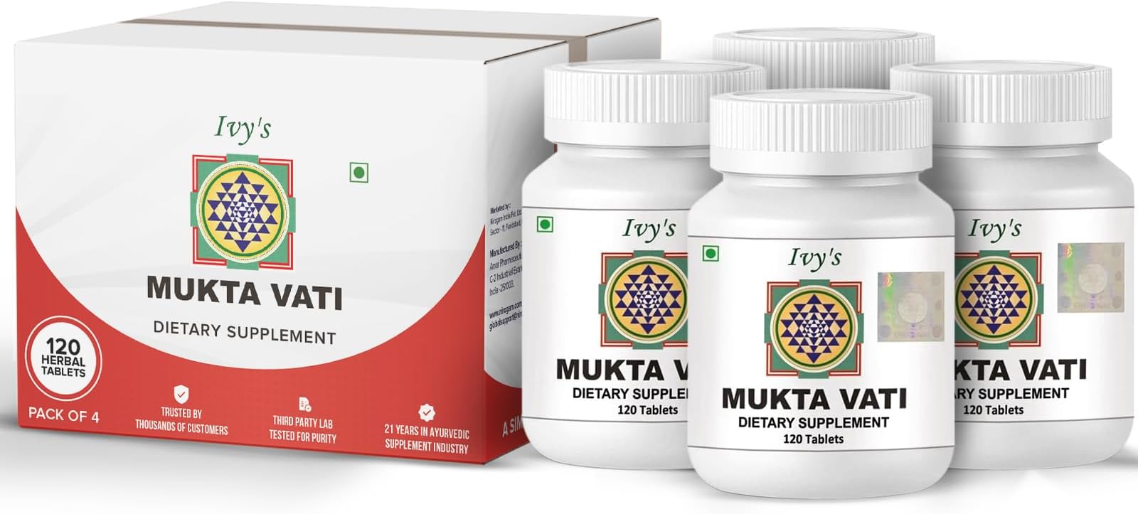 Amazon.com: Ivy's Mukta Vati Herbal Tablets - Ayurvedic Formula ...