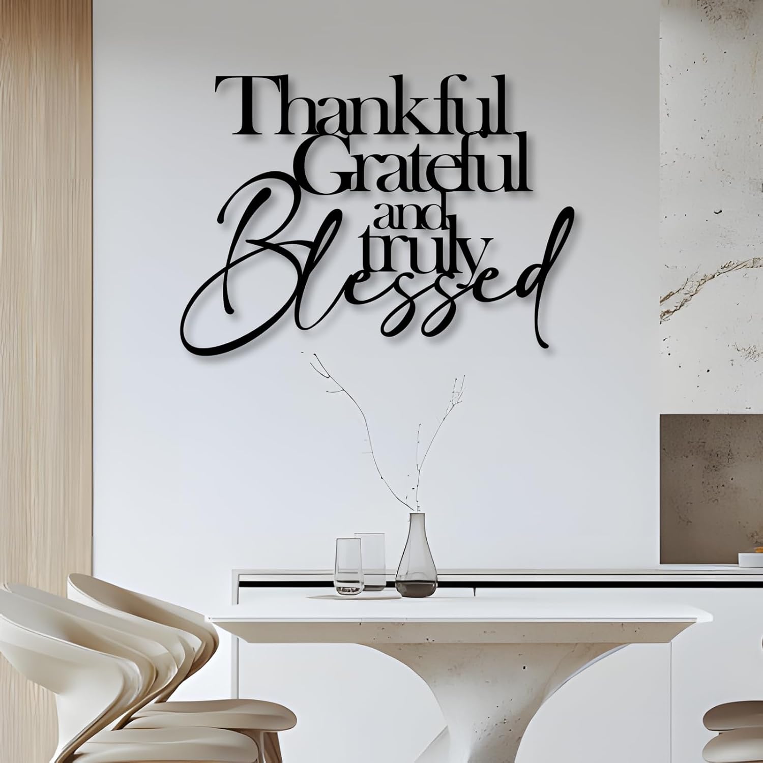 Amazon.com: kuestboy Thankful Metal Wall Art Decor,Grateful Sign Metal ...
