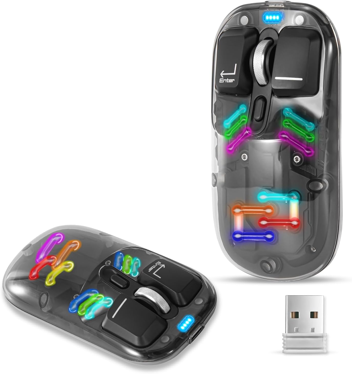 Amazon.com: RAPIQUE Bluetooth Wireless Mouse - (BT1/BT2+USB Receiver ...