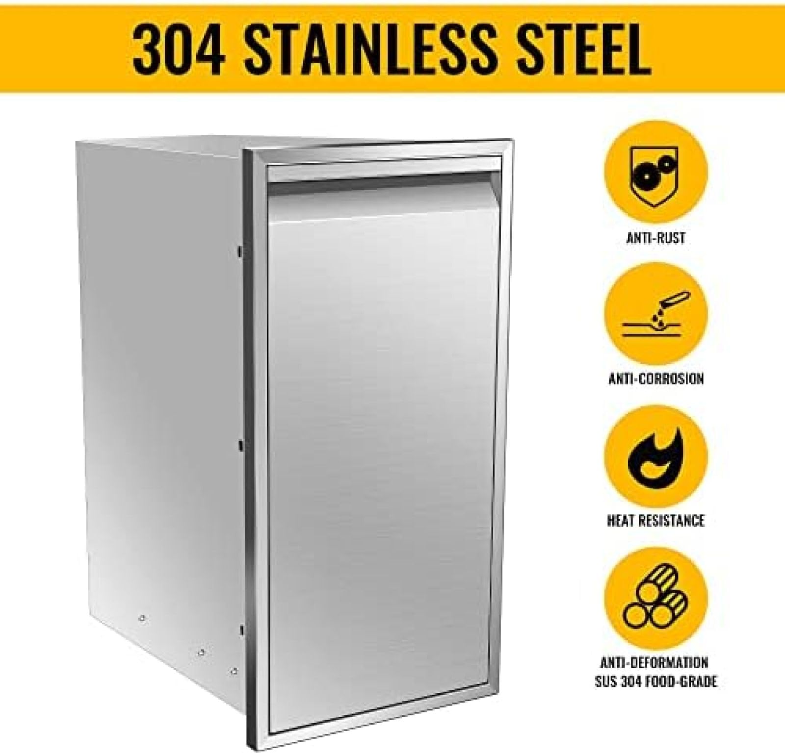 Trash Bin Storage Outdoor Built-in Single Trash Drawer Pull-Out Tray ...