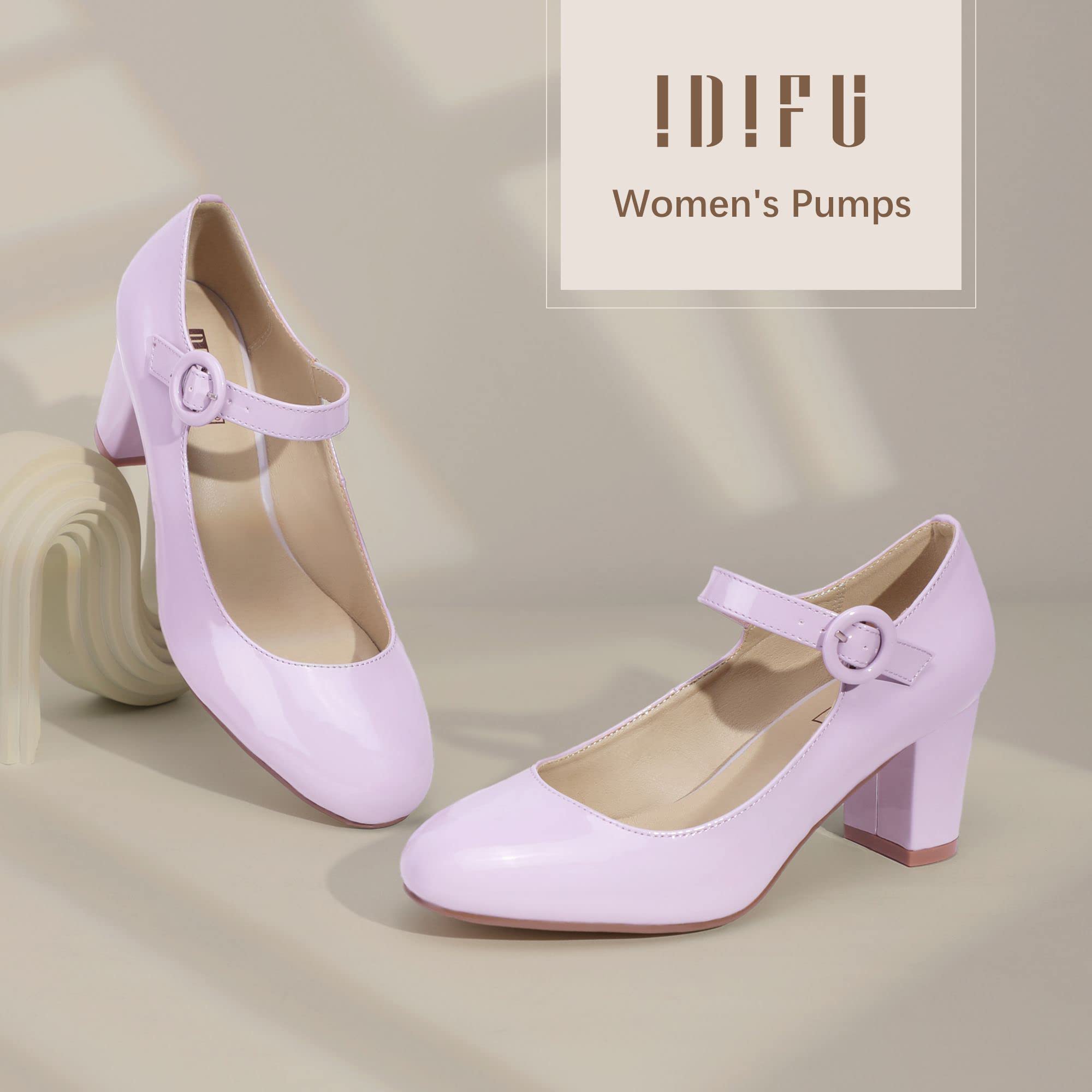 Snapklik.com : IDIFU Womens Candy Dress Mary Jane Shoes Low Block Heels ...
