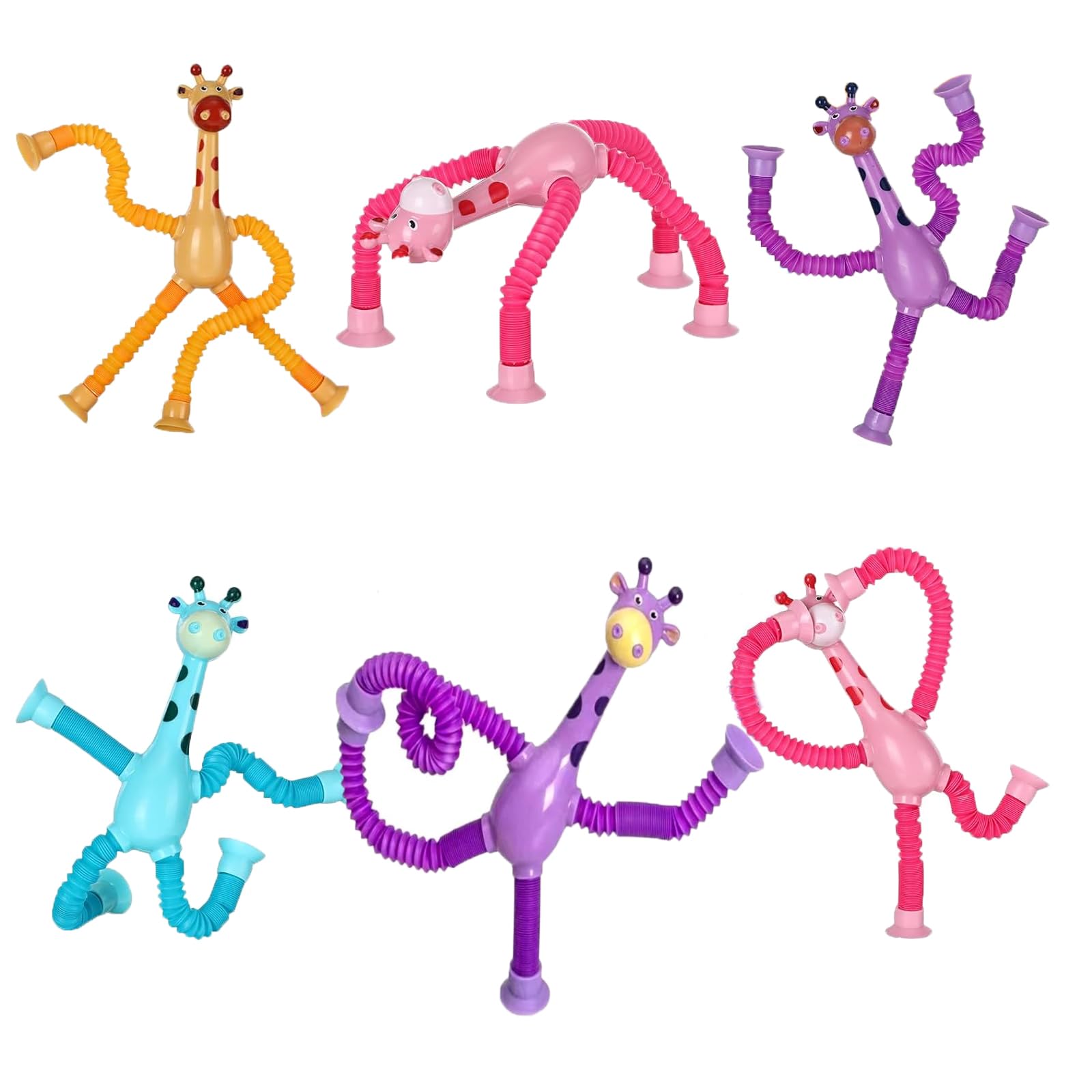 Amazon.com: 6PCS Telescopic Suction Cup Giraffe Toy,pop Tubes,Toys for ...