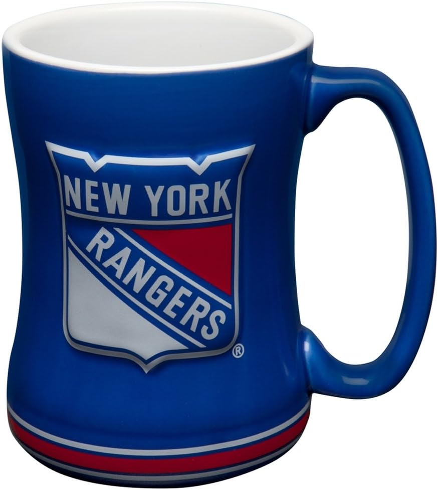 Amazon.com: New York Rangers Coffee Mug - 14oz Sculpted Relief by ...