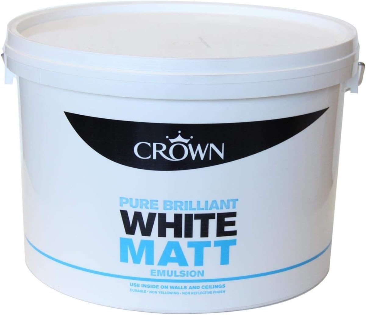 CROWN Emulsion Brilliant White 10 Litre 10 Litre Matt : Amazon.co.uk ...