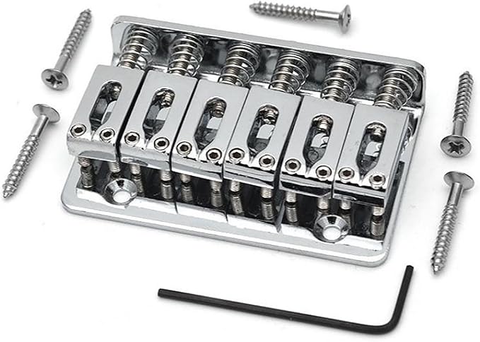 Amazon.com - Fixed Hardtail Guitar Bridge Top Load Bridge for 6 String ...