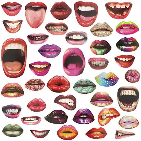 Amazon.com: 40Pcs Lips Photo Booth Props Funny Mouth DIY Set for ...
