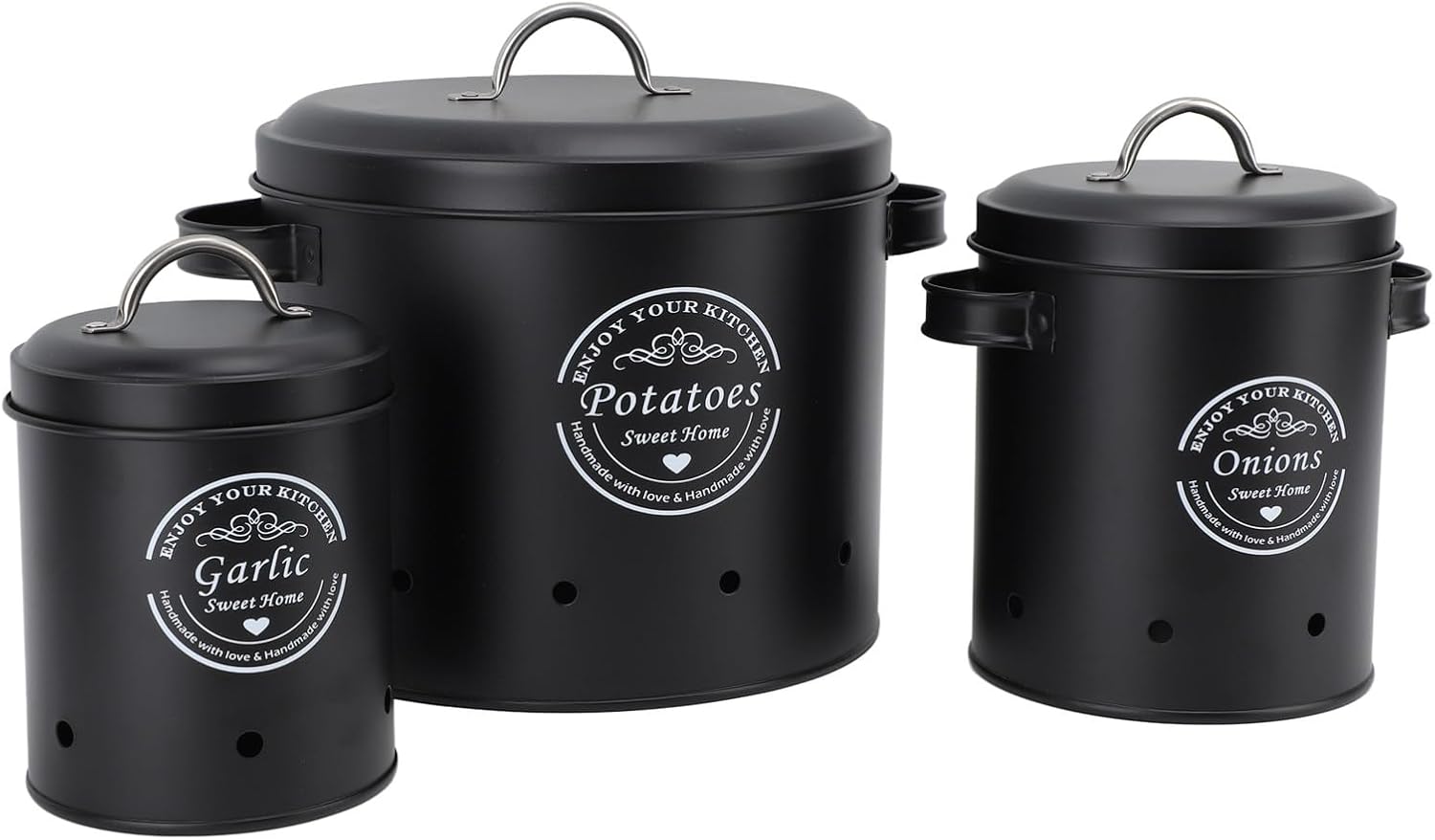 Amazon.com: CHICIRIS Potato Storage, 3 Pcs/Set(S-1.33 L, M-2.6 L, L-7.2 ...