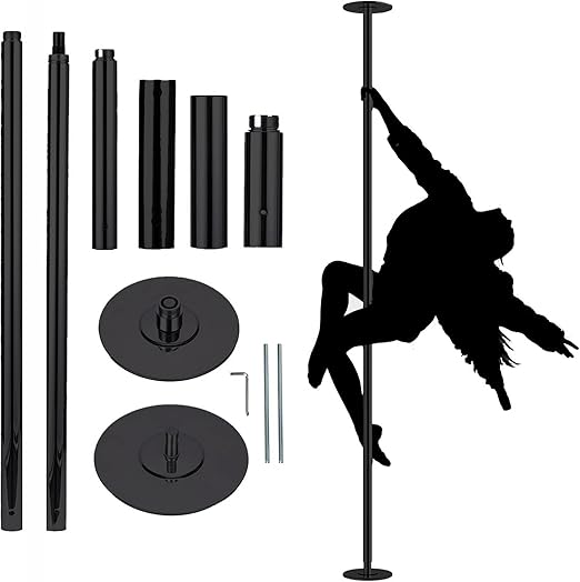 COSTWAY Profi Tanzstange statisch & spinnend, 45 mm Pole Dance Stange 2 ...