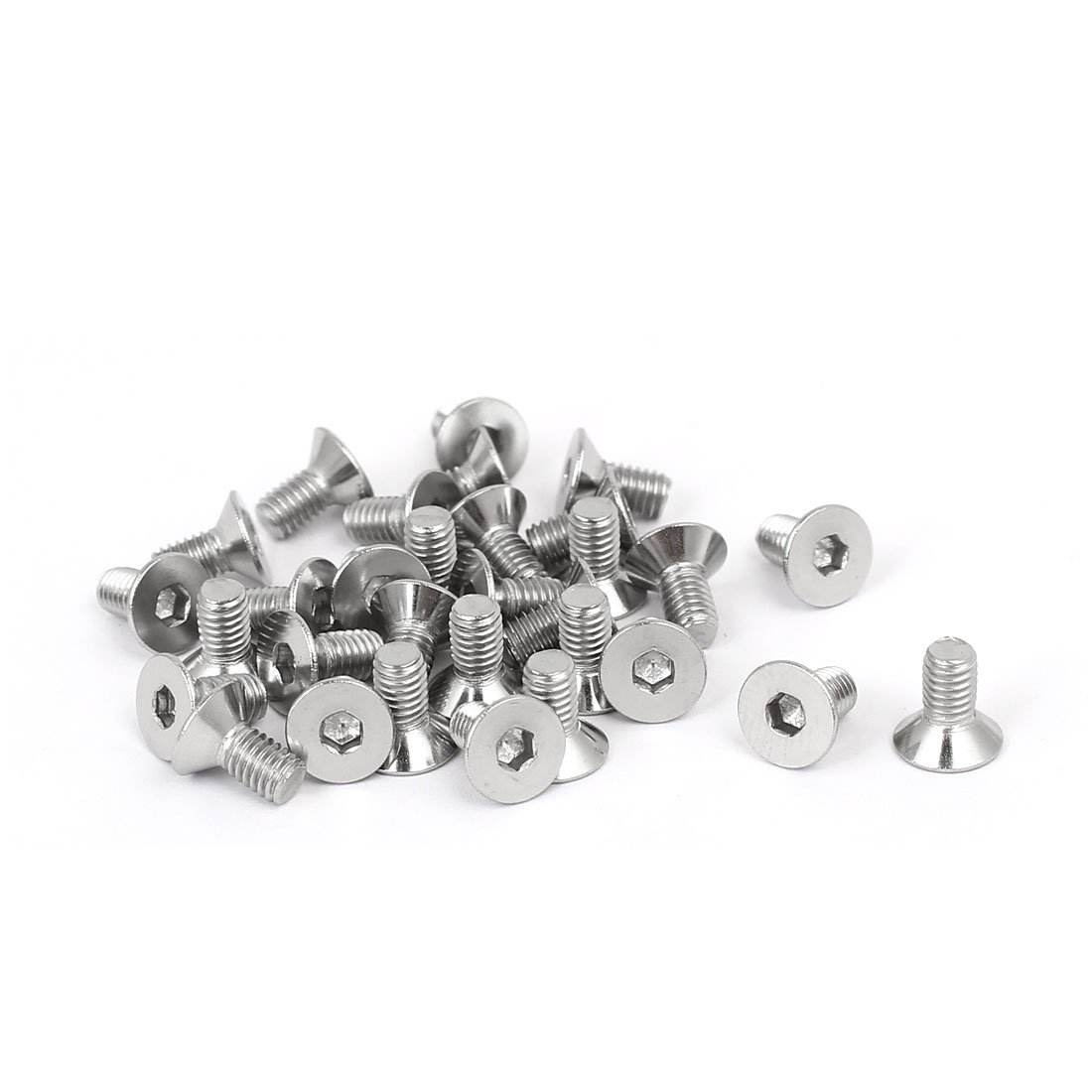 uxcell® DIN7991 M3x6mm 316 Stainless Steel Flat Head Hex Socket Cap Screw Bolt 30pcs: Amazon.com ...