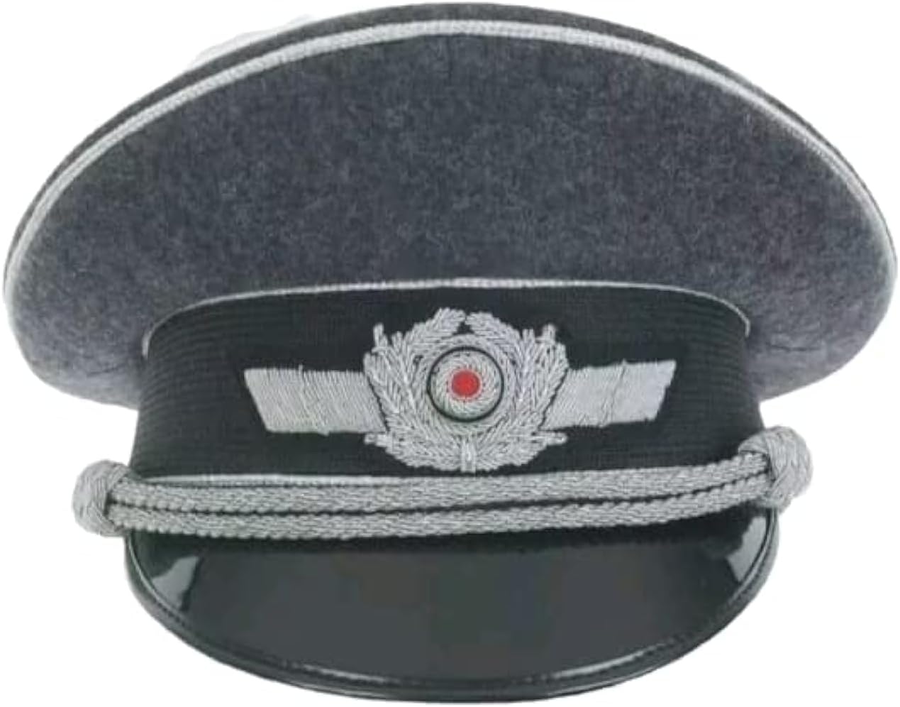 WW2 German Luftwaffe Blue Wool Officers Visor Cap, Grey, 7 1/4-8 inches ...