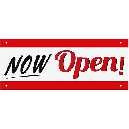 Amazon.com : Now Open Sign Banner, Business Open Flag Now Open Vinyl ...