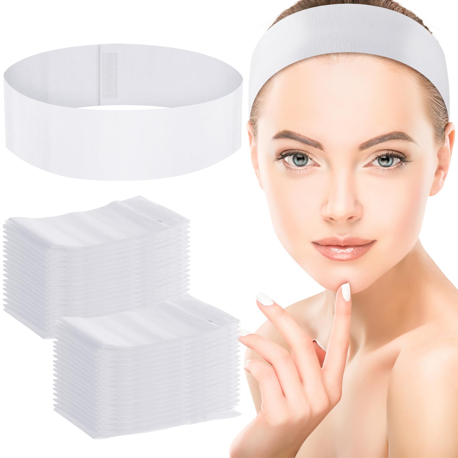 Amazon.com : WILLBOND 200 Pieces Disposable Spa Facial Headbands ...