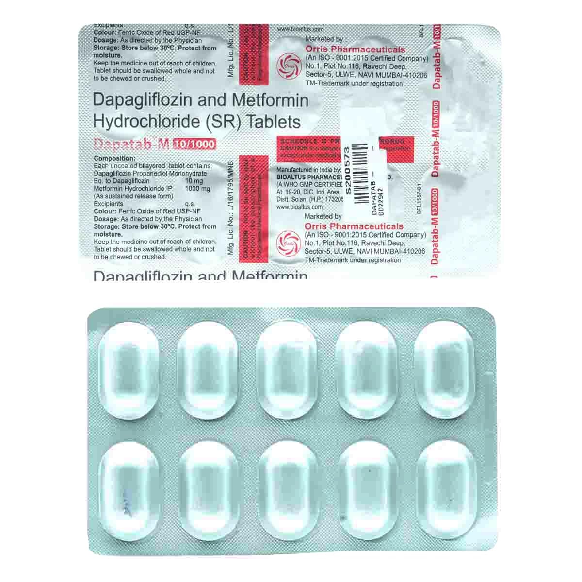 Dapatab-M 10mg/1000mg - Strip of 10 Tablets : Amazon.in: Health ...