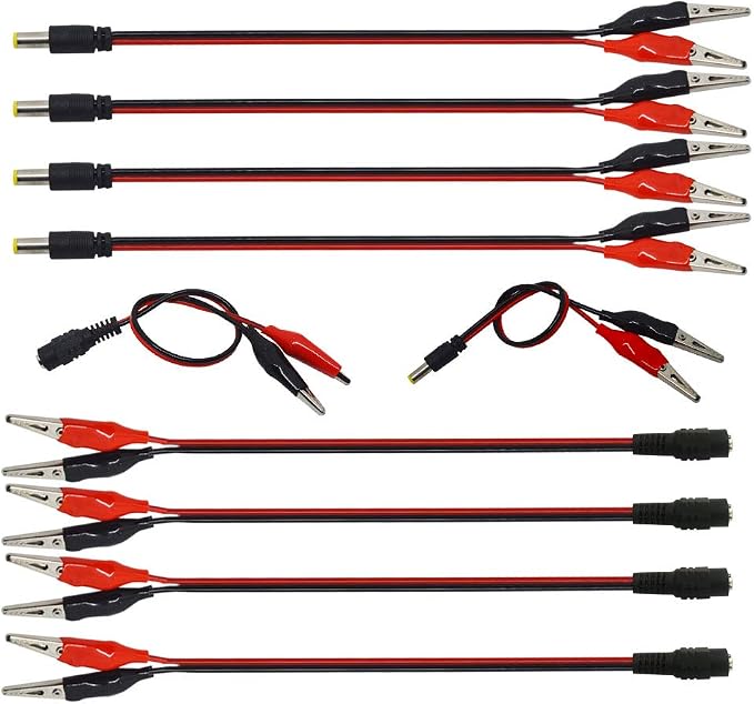 Senven S079 elec 10pcs 5.5 x 2.1mm DC to Alligator Clip Power Cords ...