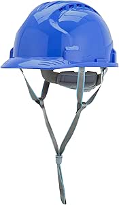 Blue Hard Hat Vented Cap Style Blue Safety Helmet 4-Point Pressure ...