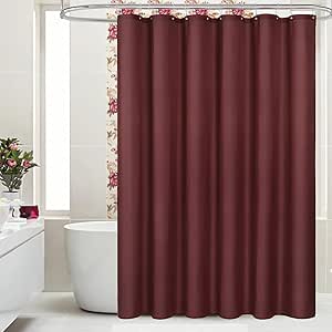 Amazon.com: MitoVilla Burgundy Fabric Shower Curtain Liner, Dark Red ...