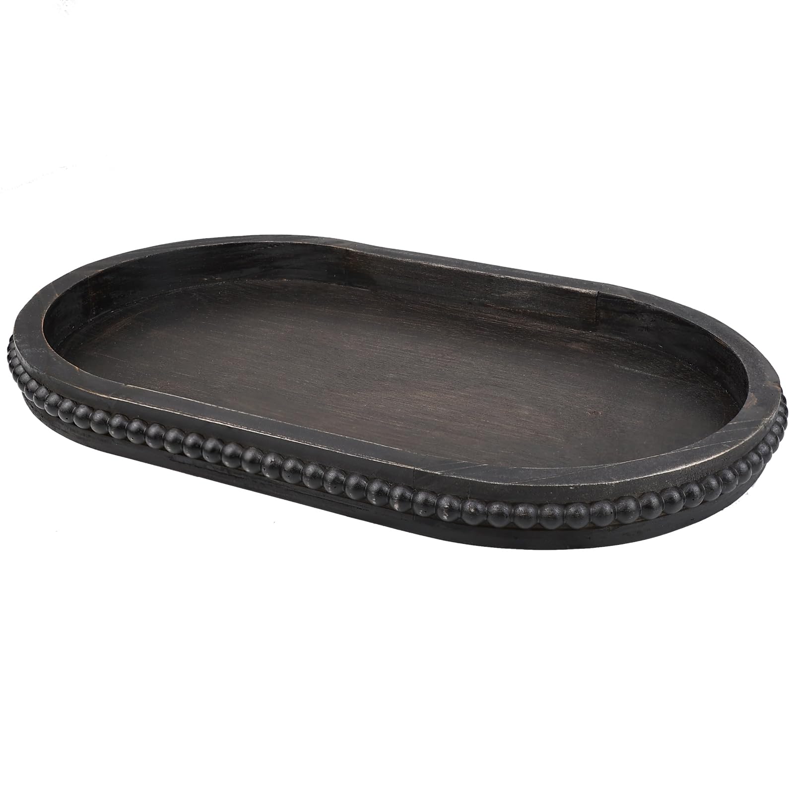 Amazon.com: Hrastany Vintage Black Oval Wood Decorative Ottoman Tray ...