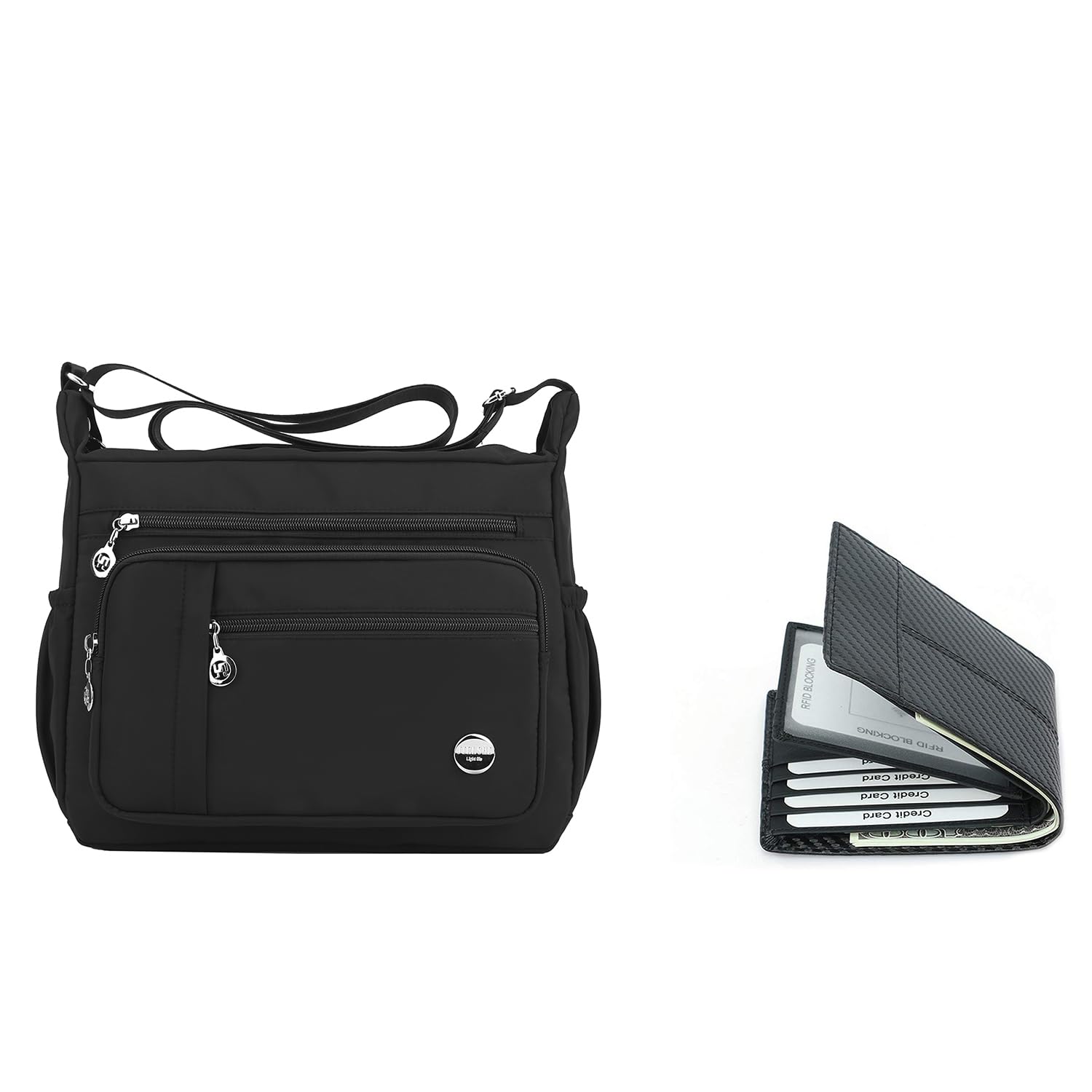 Amazon.com: A bundling of cross-body shoulder bags and RFID card wallet ...