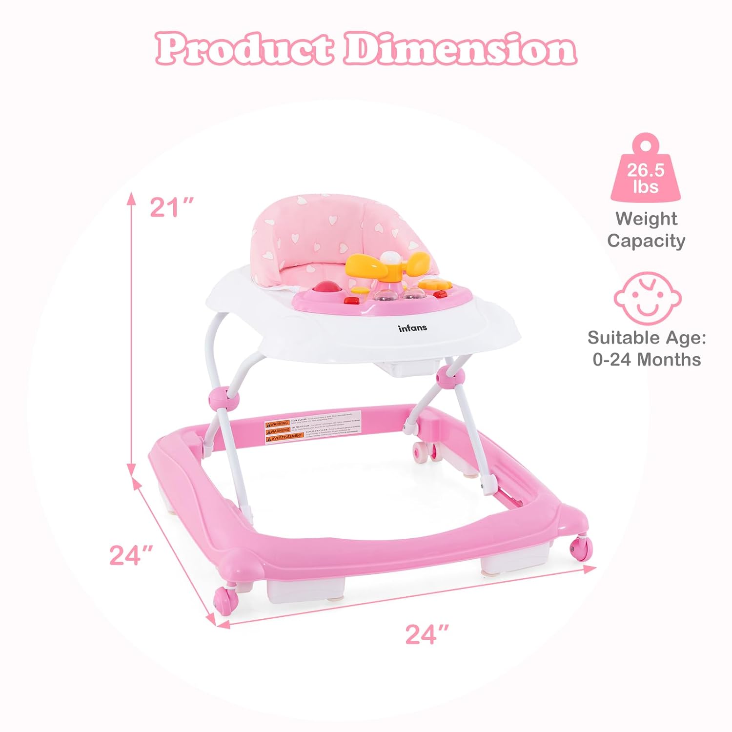 INFANS Foldable Baby Walker, 3 in 1 Toddler Walker Philippines | Ubuy