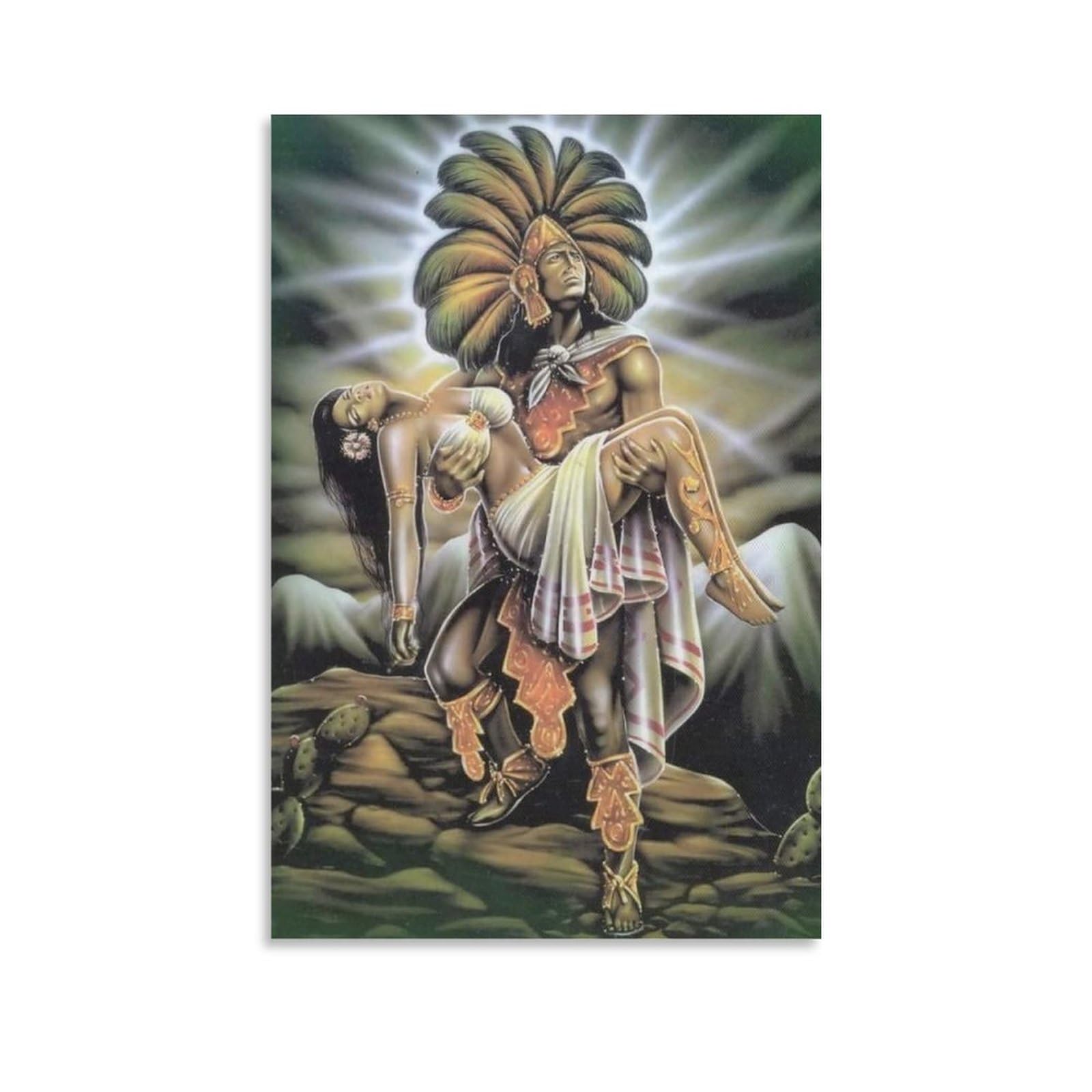 Aztec Warrior And Princess Poster