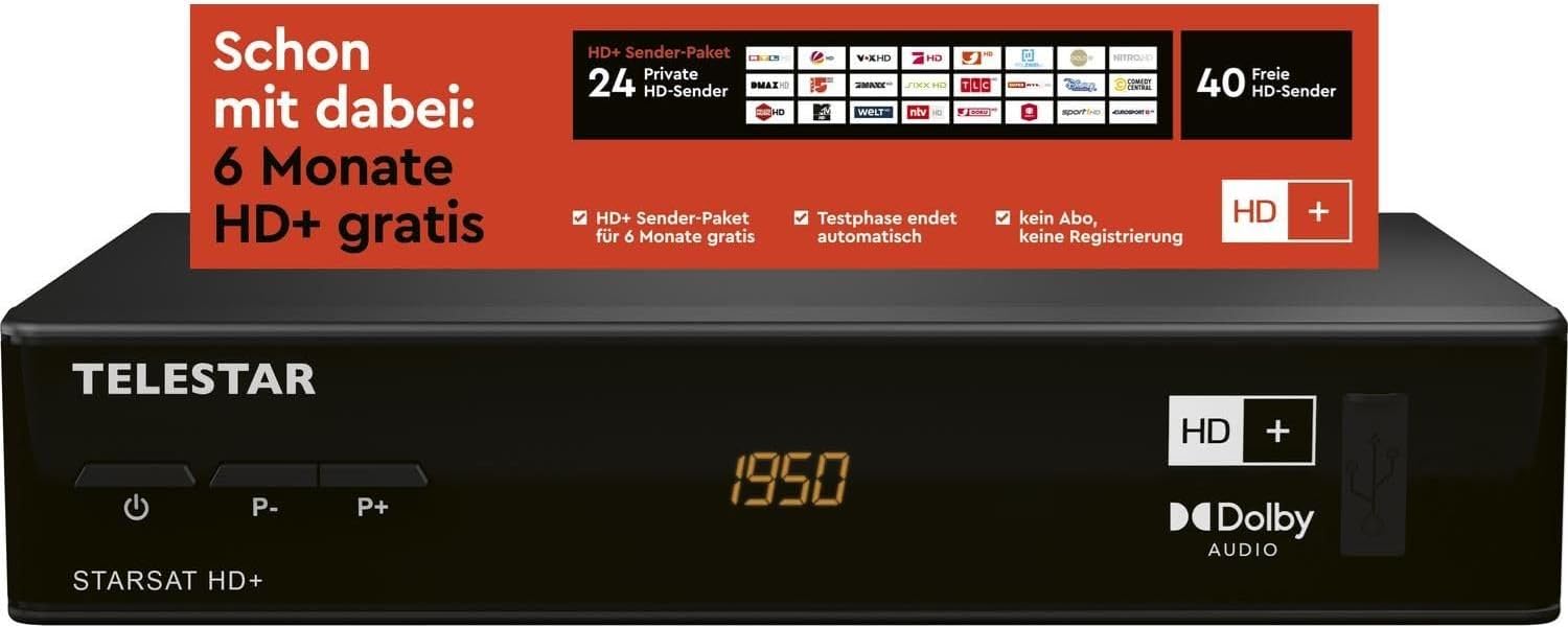 Telestar STARSAT HD+ - HD satellite receiver with HD+ card (DVB-S2 ...