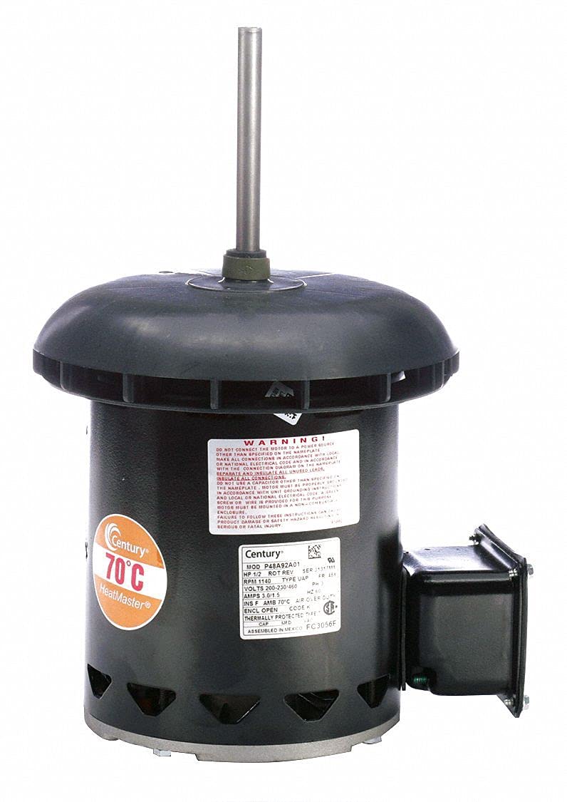 Amazon.com: Century 1/2 HP Condenser Fan Motor,3-Phase,1140 Nameplate ...