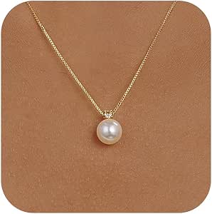 Amazon.com: Evabelle Pearl Necklace for women Hypoallergenic Dainty ...