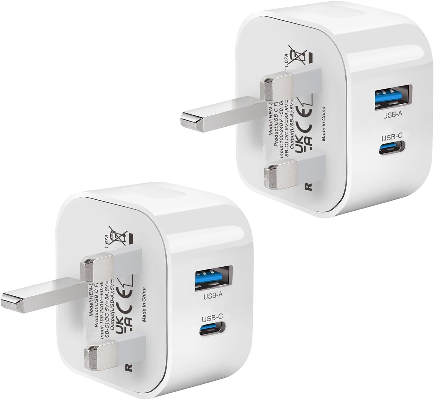 USB C Plug Fast Charge Plug,2 Pack Dual Port Micro USB Plug For Apple ...