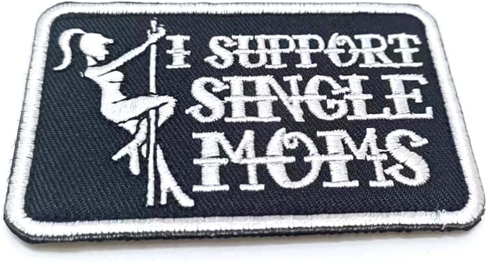 Amazon.com: ewkft I Support Single Moms Embroidery Patches Hook & Loop ...