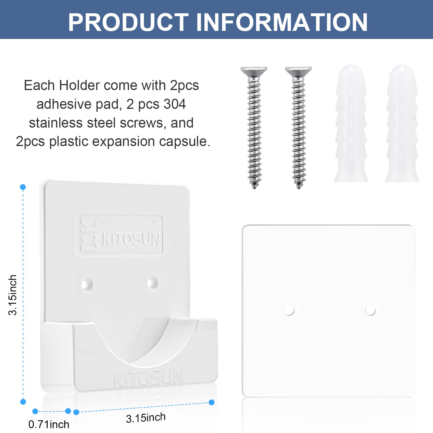 Snapklik.com : Adhesive Shower Curtain Rod Holder Kitosun Wall Mount ...