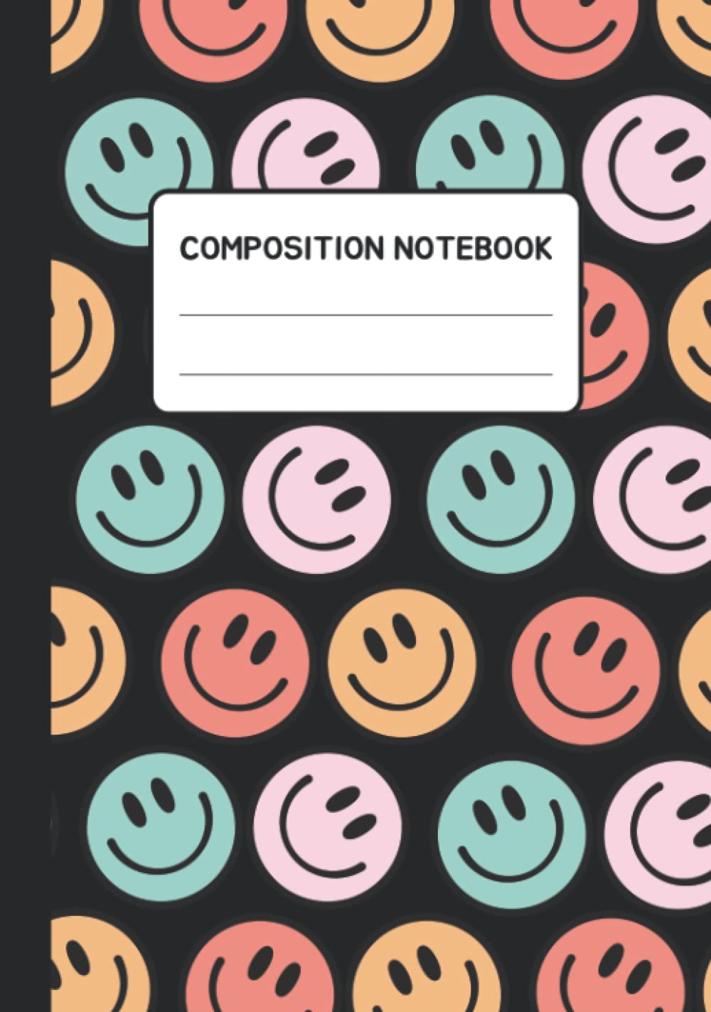 Composition Notebook Wide Ruled: Smiley Faces Aesthetic Preppy ...