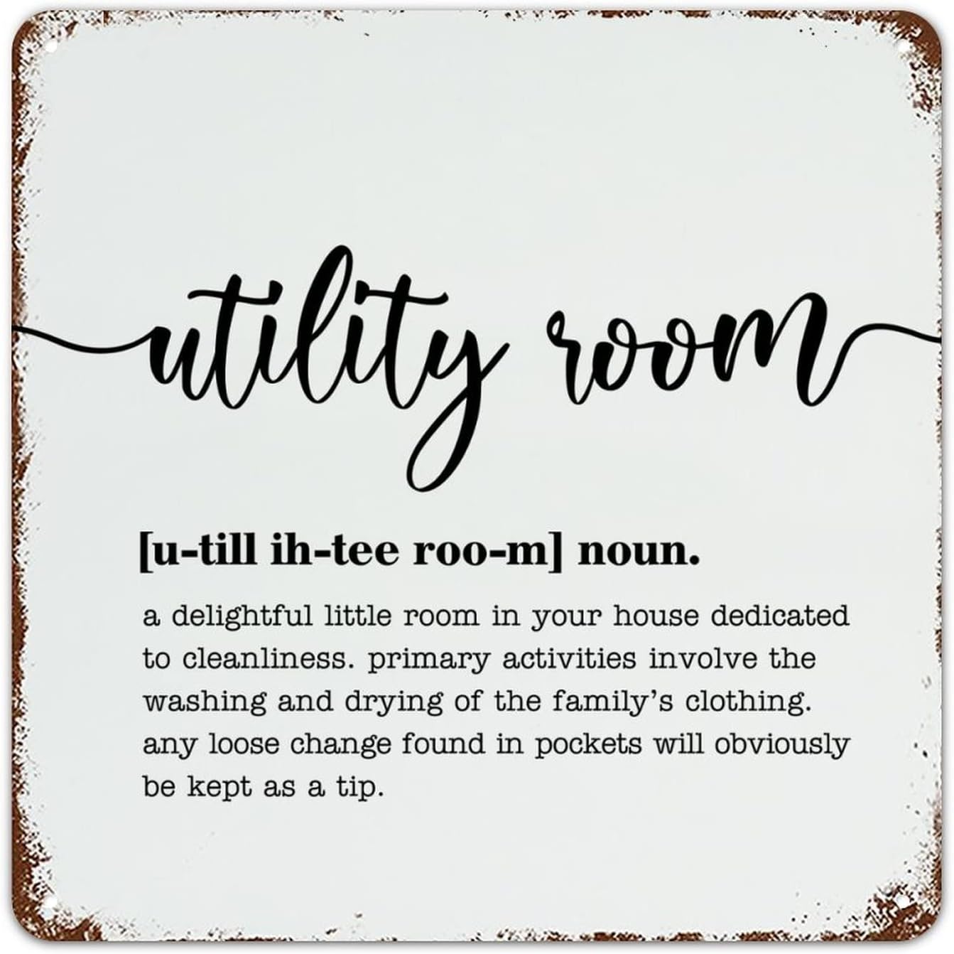 Amazon.com : Family Lettering Rustic Metal Sign Wall Art Decor Utility ...