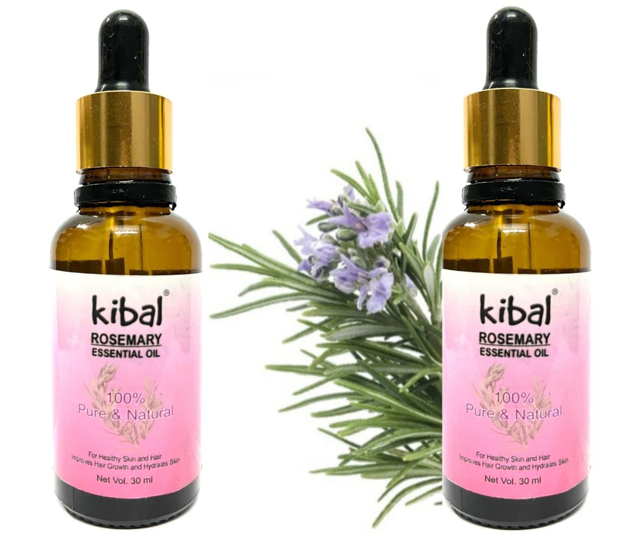 Kibal Rosemary Essential Oil | For healthy Skin & hair Growth | Pack of ...