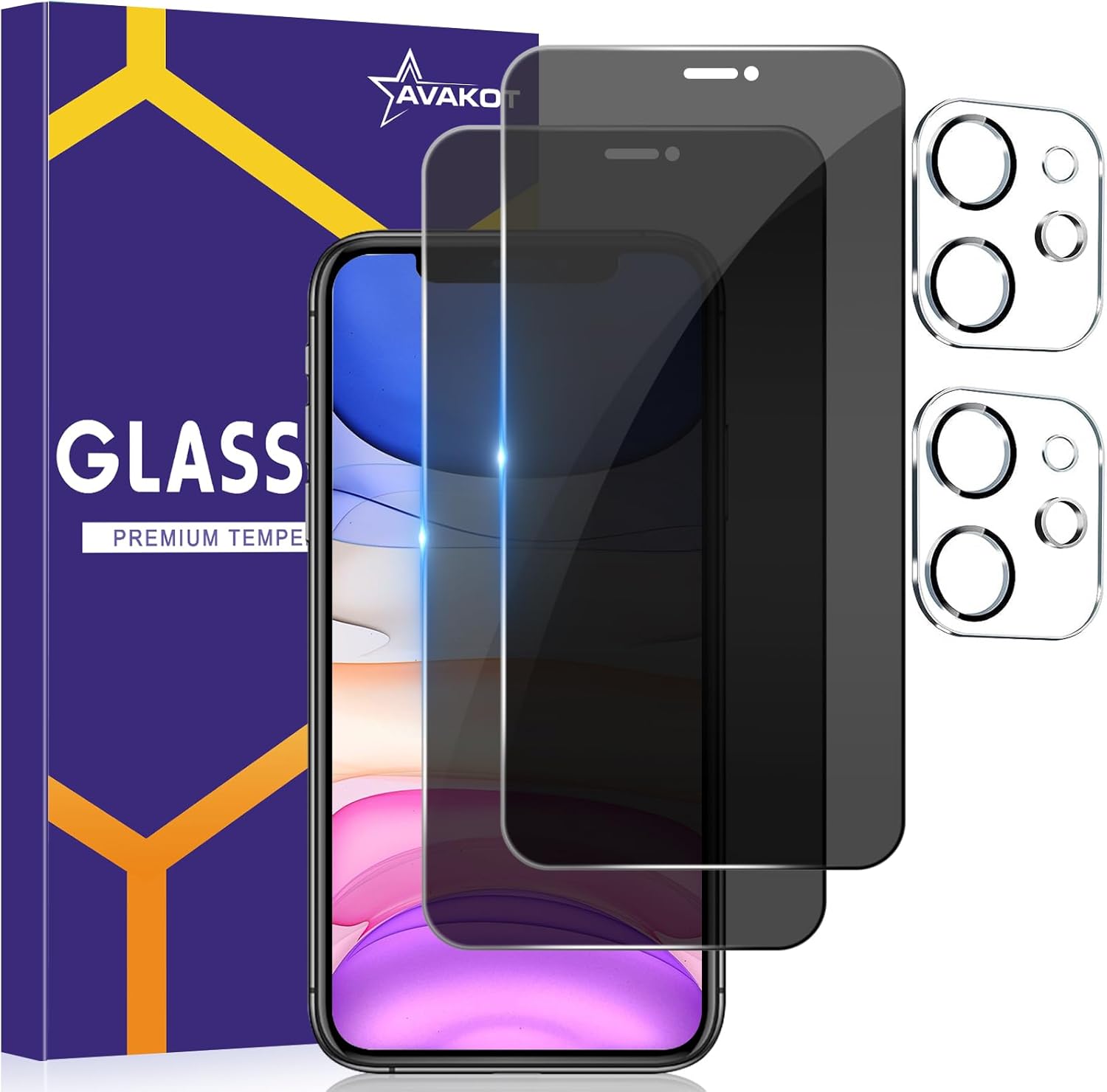 Amazon.com: avakot-2 Pack Privacy Screen Protector for iPhone 11 6.1 ...