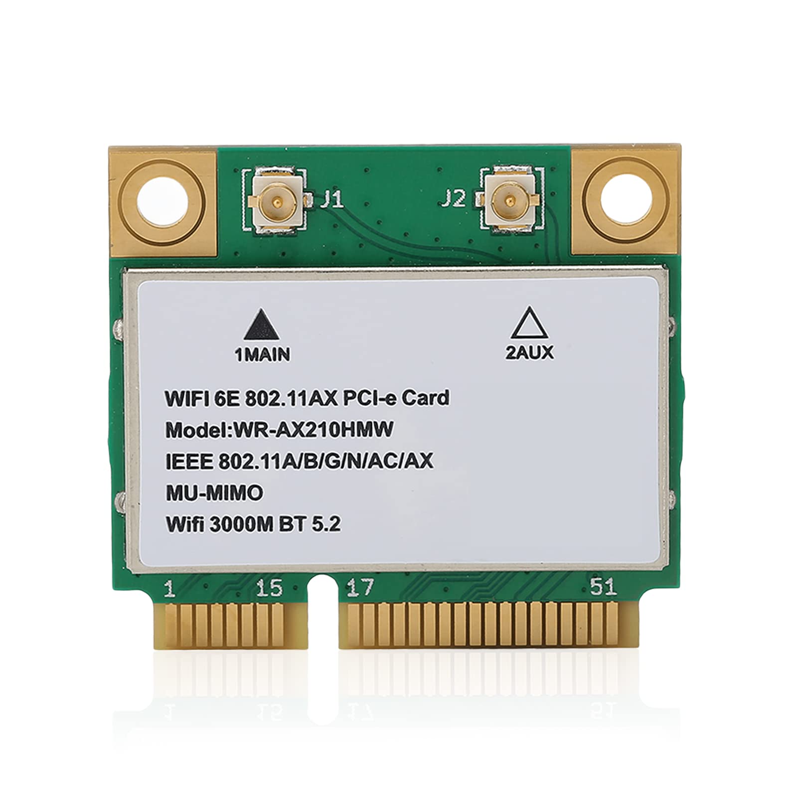 AX210HMW WiFi 6E Card Tri-Band 802.11 A/B/G/N/AC/AX Half Mini PCI-E ...
