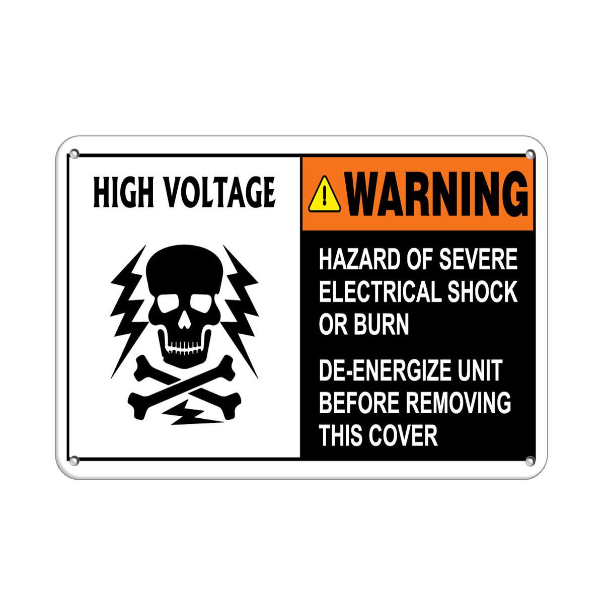 Buy High Voltage Hazard De-Energiz?e Before Removing Label Vinyl Decal ...