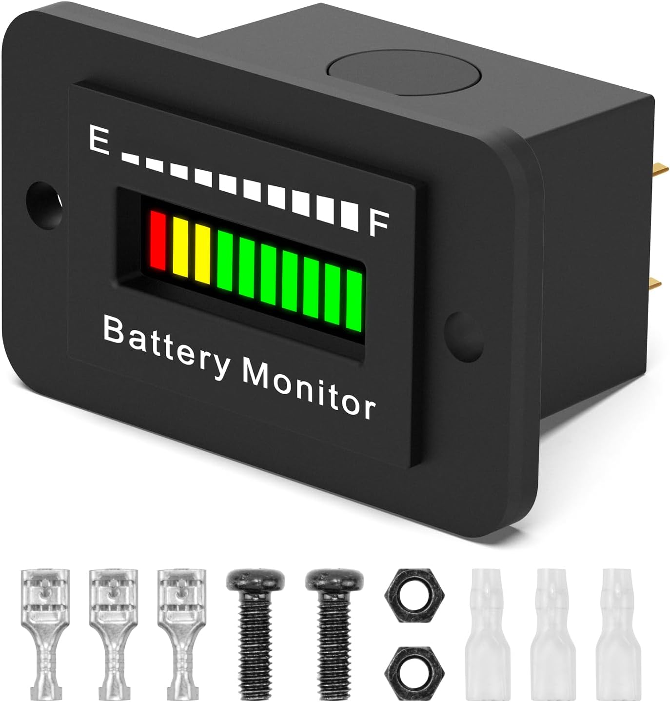 Amazon.com: Universal Battery Monitor, LCD Screen Battery Capacity ...