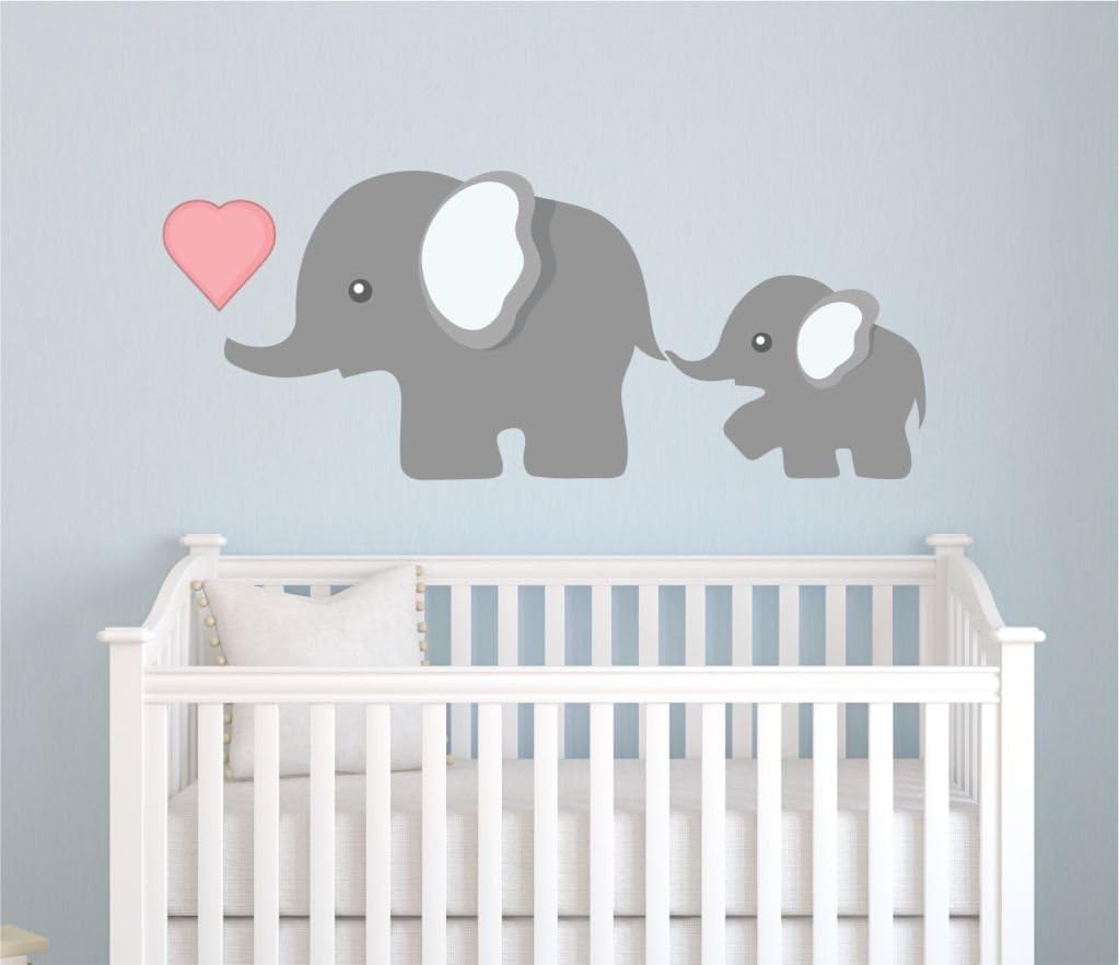 Amazon.com: Elephant Wall Decal, Nursery Wall Decal, Mom and Baby ...