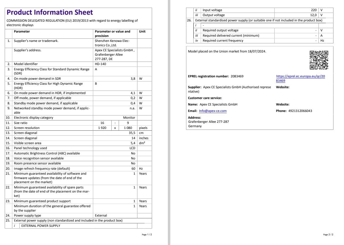 Portable monitor Touchscreen, 15.6inch Monitor IPS FHD 1920x1080 300cd ...