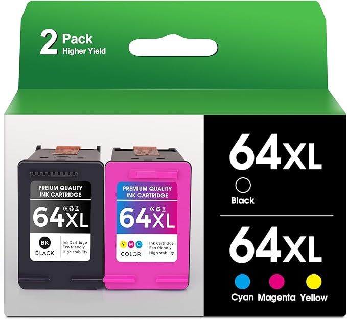 Amazon.com: hkcnink 64 64XL Ink Cartridge Combo Pack Replacement for hp ...