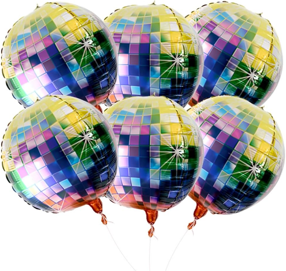 Amazon.com: HAIOPS Disco Ball Balloons 4D Multicolor 22 Inch Round ...