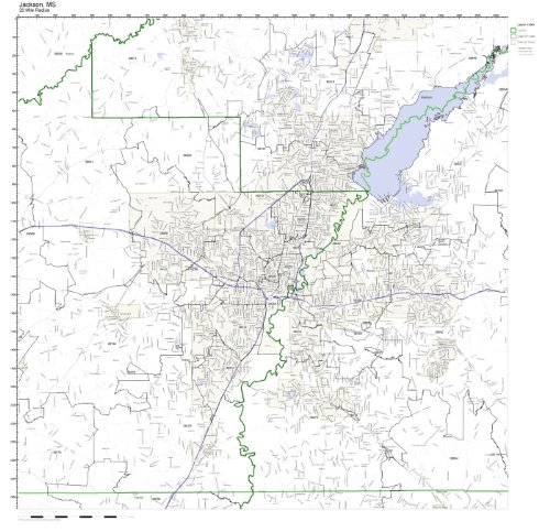 Amazon.com : Jackson, MS ZIP Code Map Not Laminated : Prints : Office ...
