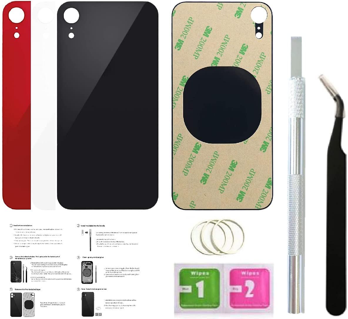 Amazon.com: Day-market 2 PCS Back Glass Replacement for iPhone Xs Max ...