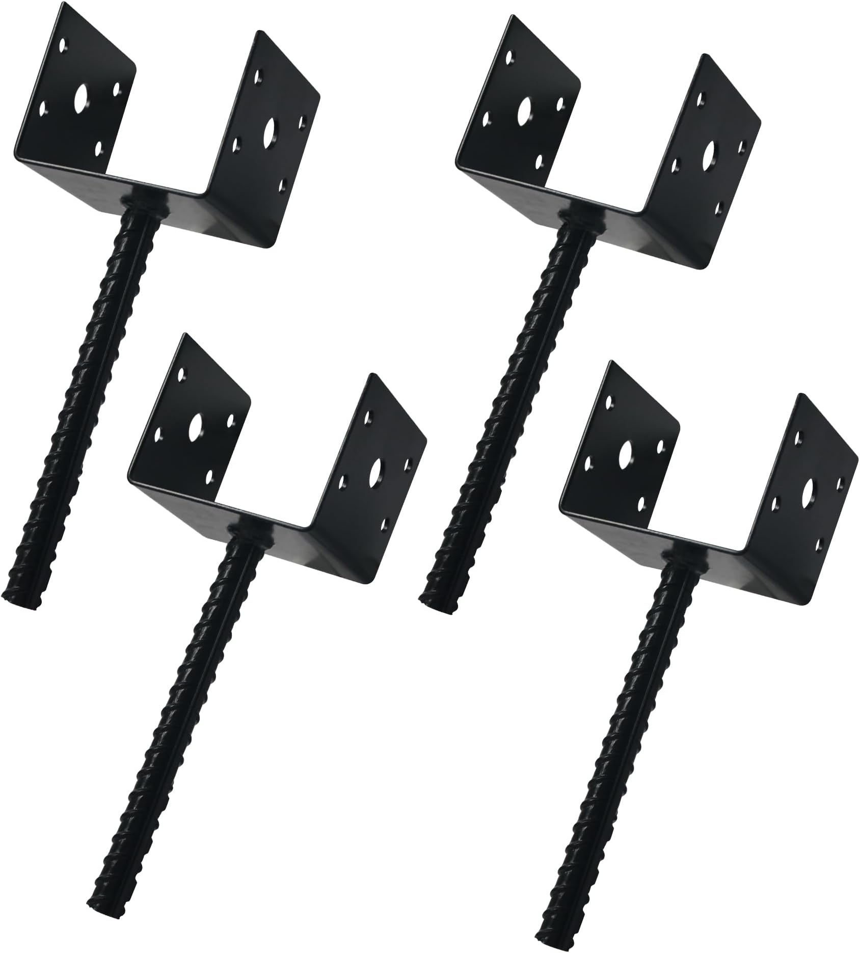 4Pack 4x4inch Concrete Post Anchor,U Shape Fence Post Holder,Ground ...